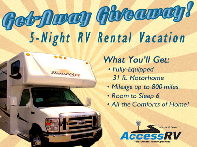 Get-Away Giveaway - 5-Night RV Rental Vacation - KeepMovingForwardWithMe